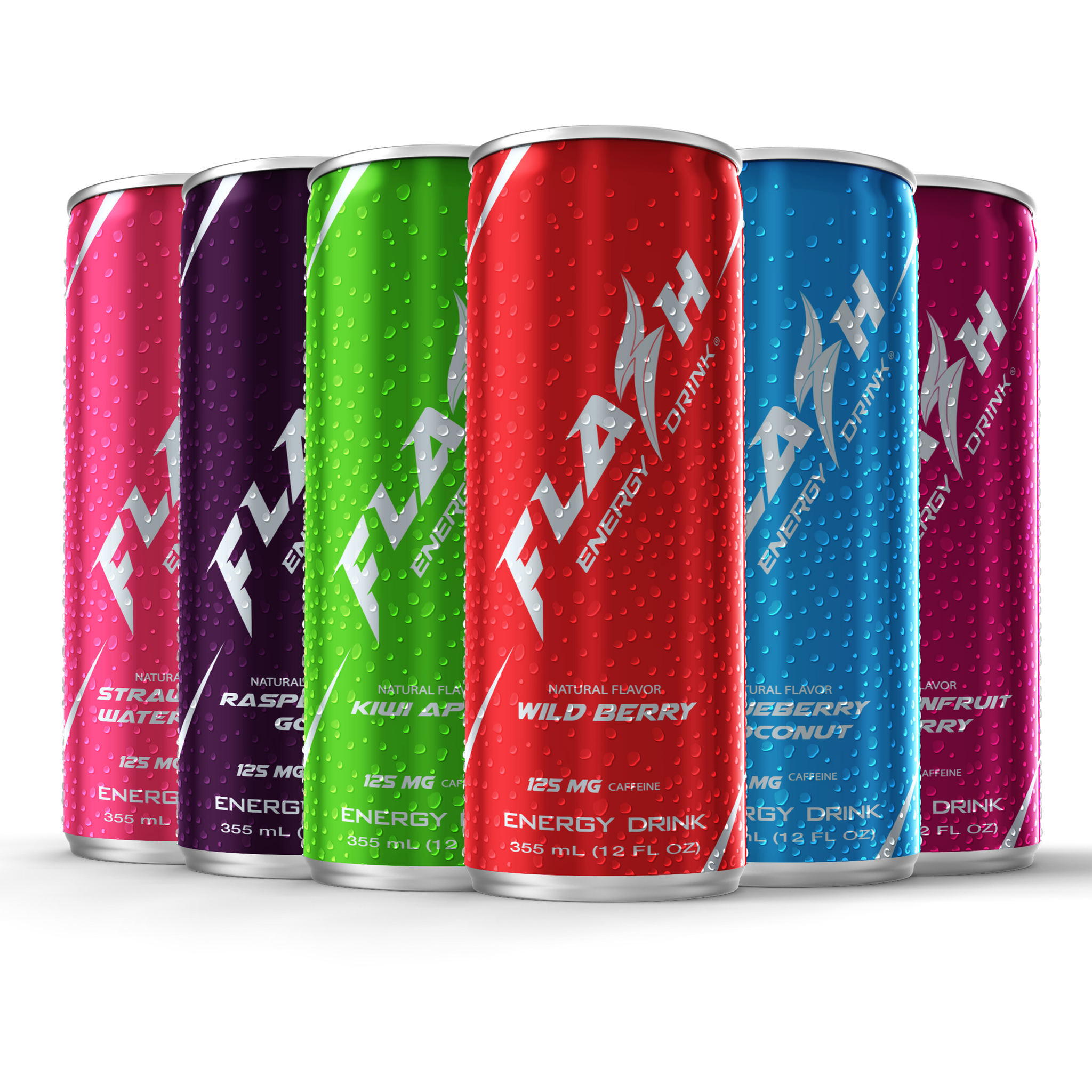 Flash Energy Drink® | Variety Pack | 6 Natural Flavors & Clean Energy 12PK